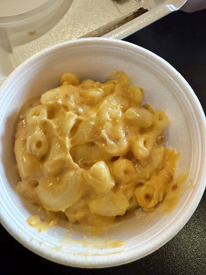 Mac and cheese that doesn't just accompany barbecue—it demands equal billing. Creamy, gooey, and unapologetically indulgent, just as comfort food should be.