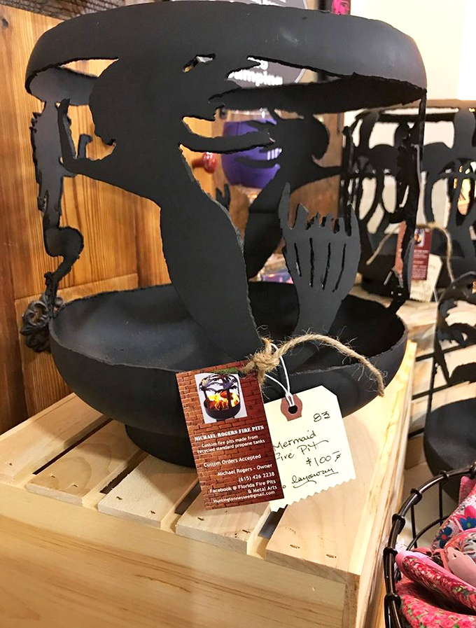 A mermaid fire pit that proves Florida's love of outdoor living and mythical sea creatures knows no bounds.