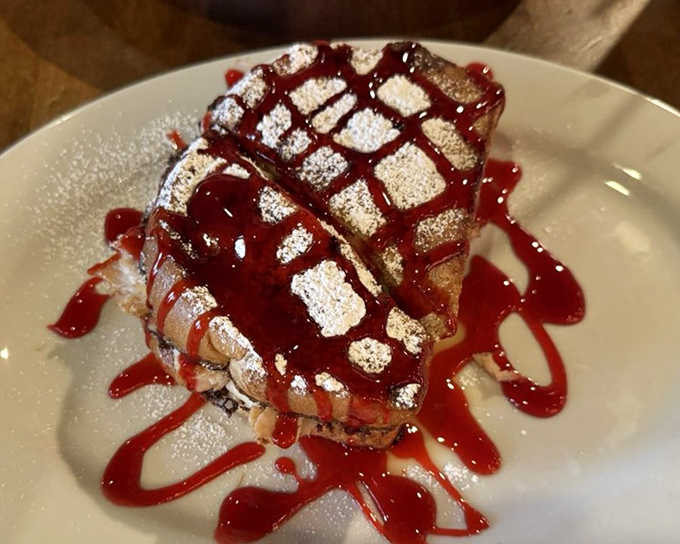 Monte Cristo dusted with powdered sugar, because sometimes breakfast needs to feel like a special occasion.