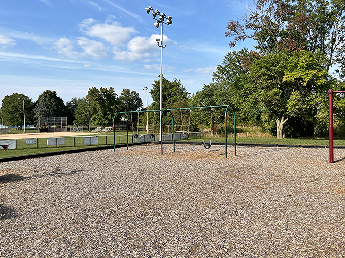 This playground might not have virtual reality or digital screens, but the real-life joy it provides has never needed an upgrade.