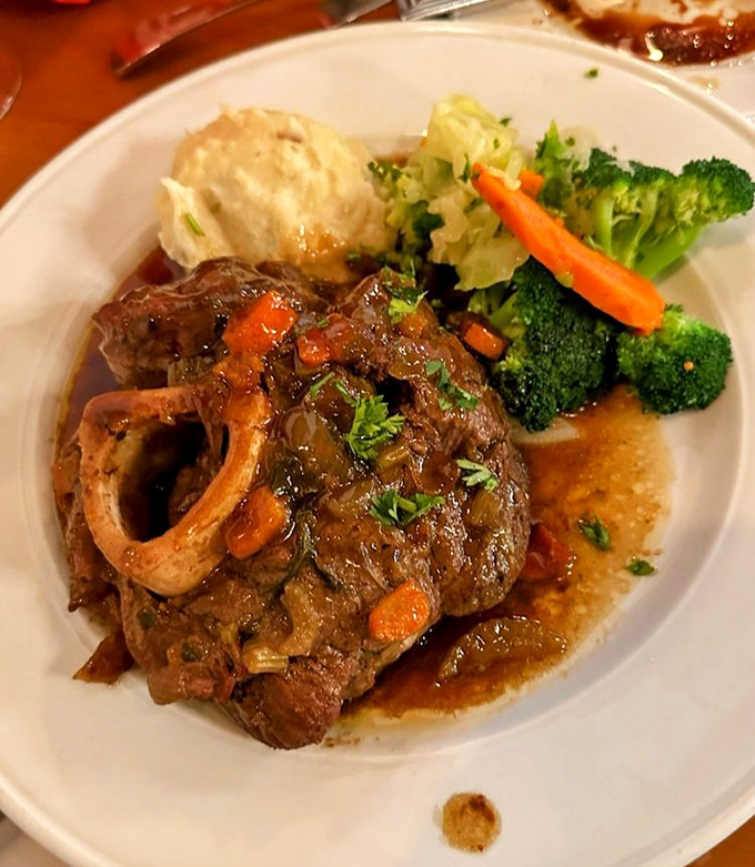 Osso Buco that doesn't just fall off the bone&mdash;it practically leaps onto your fork, surrounded by vegetables that have found their perfect dinner companion.
