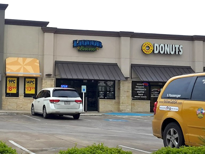 Sharing a parking lot with a liquor store, because life is all about balance, folks.