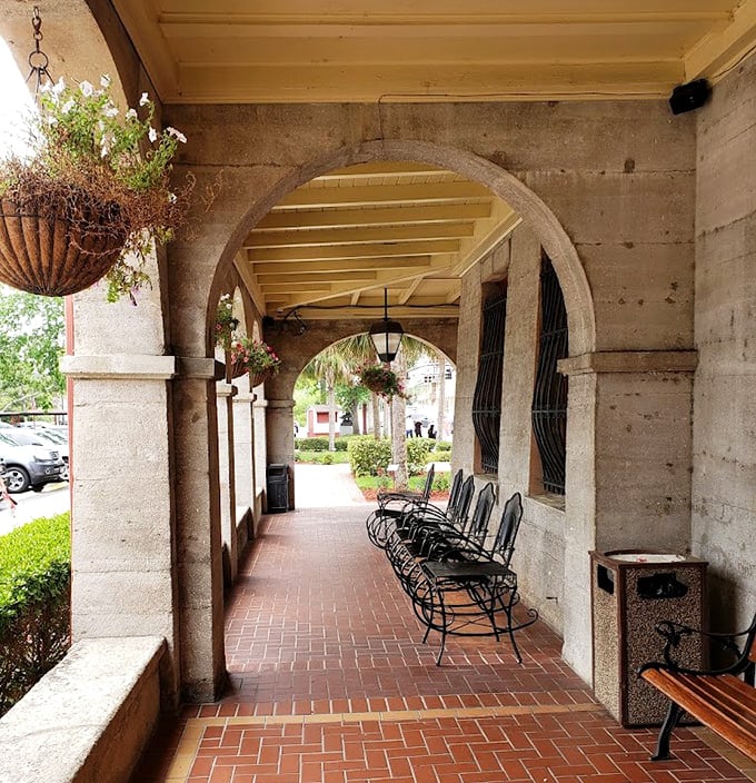 Take a moment to process what you've seen. These shaded outdoor benches offer the perfect spot to contemplate whether that two-headed calf was really real or just an elaborate hoax.