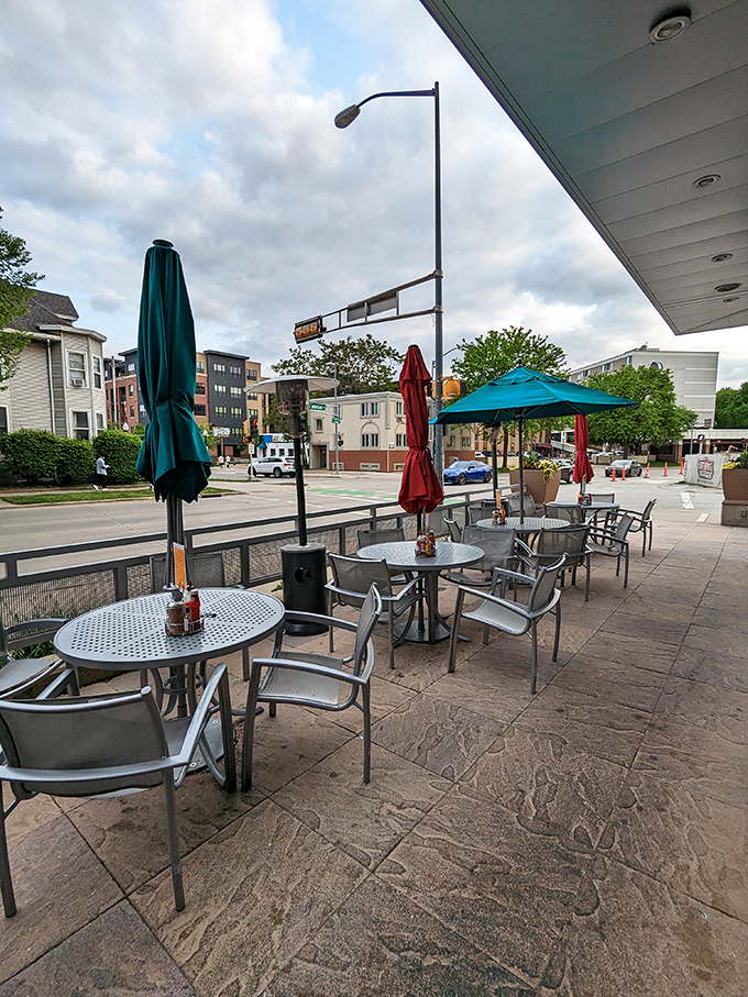 Outdoor seating for when your food coma requires fresh air. Wisconsin's precious patio season is celebrated properly here. 