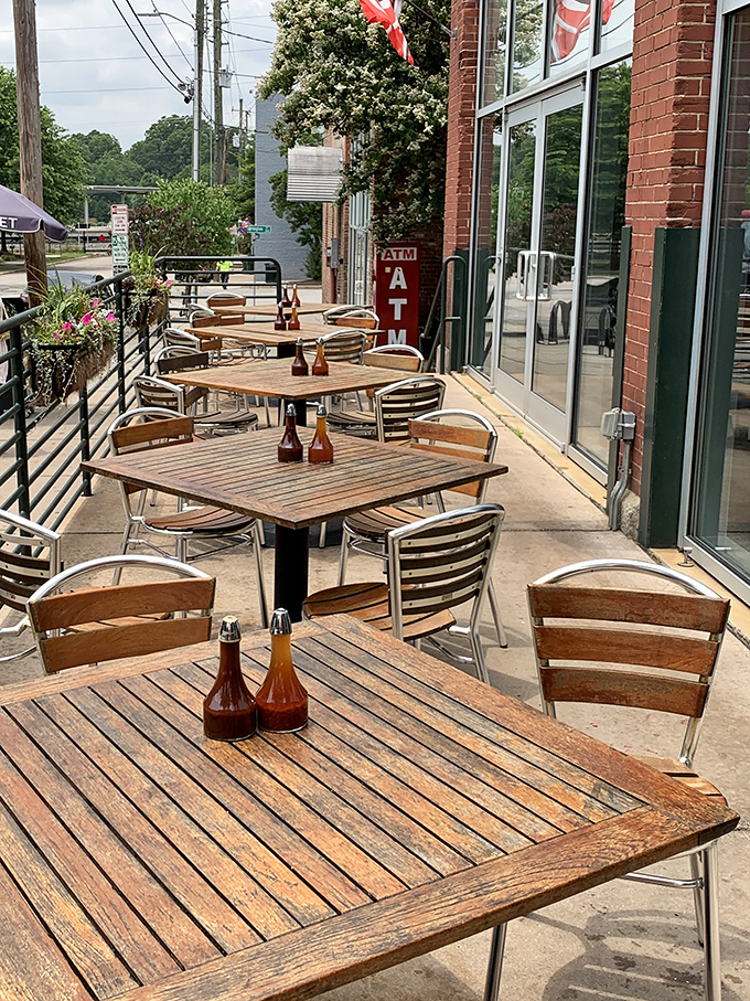 Outdoor seating lets you enjoy your meal al fresco, though the smoke aroma might attract envious passersby.
