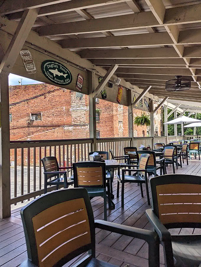 The outdoor deck offers fresh air, historic brick views, and the perfect escape on those gorgeous West Virginia days.