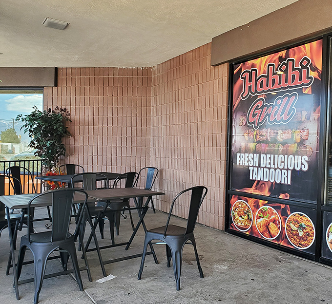 Outdoor seating for those perfect Utah days when you want Pakistani grilling with a side of fresh air.
