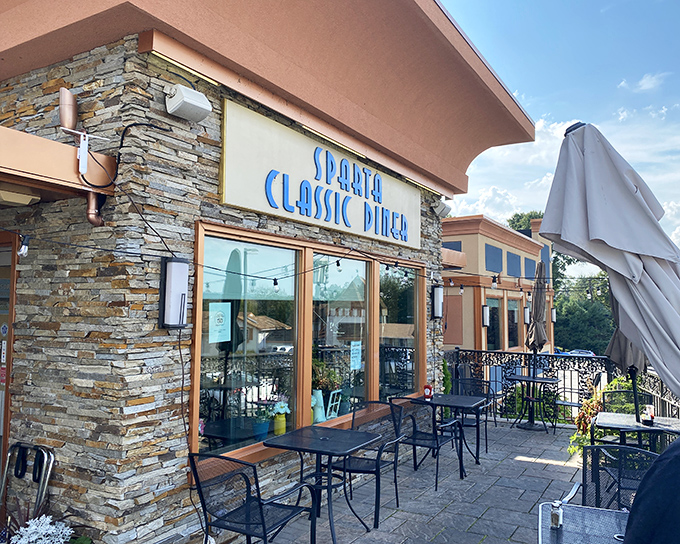 The outdoor patio – where fresh air makes everything taste better, and New Jersey summer evenings stretch deliciously into twilight.