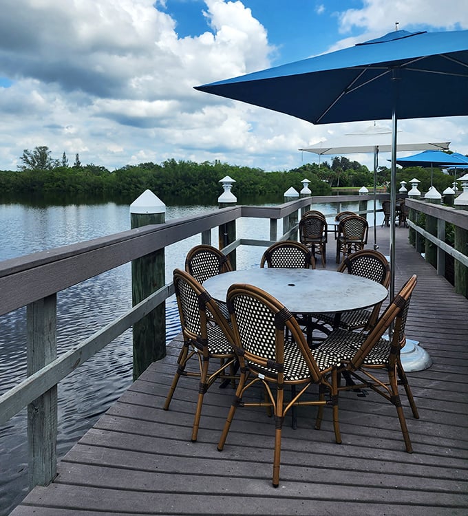 Waterfront dining that makes you wonder why you ever eat indoors. This deck isn't just a place to sit&mdash;it's Florida's dining room with nature's soundtrack.