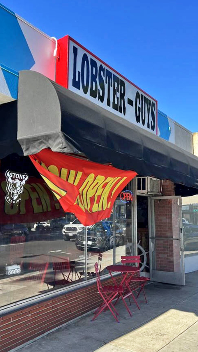 Even from the outside, with its bright banner and simple seating, you can tell this place prioritizes what's on your plate over pretense. 