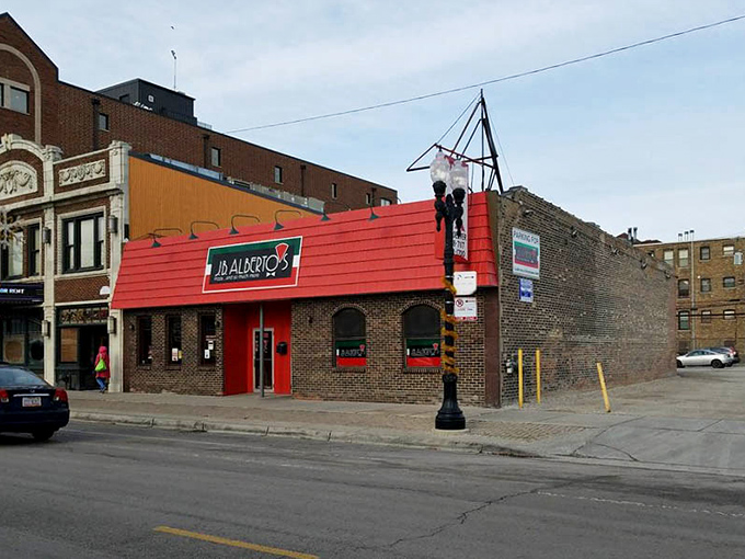The street view reveals J.B. Alberto's as it truly is&mdash;a neighborhood cornerstone that happens to serve exceptional pizza.