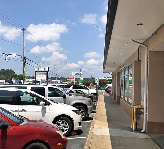A sunny day outside Mekong, where cars fill the parking lot. When the locals keep coming back, you know you've found something special.