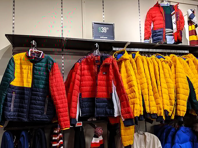 Winter jackets in Florida: proof that outlet shopping makes even the most impractical purchases seem completely reasonable. "But it was 70% off!"