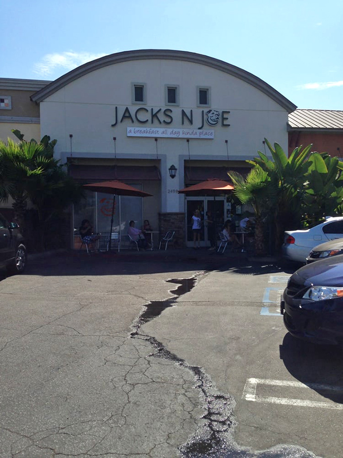 California sunshine and breakfast dreams. The outdoor seating at Jacks N Joe offers vitamin D with your vitamin YUM.