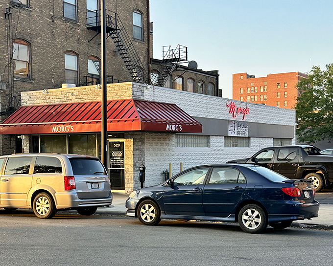 Morg's stands proudly on Mulberry Street, where the morning light hits the red awning just right &ndash; a beacon for breakfast pilgrims since 1960.