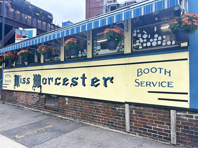 The classic yellow exterior with "Miss Worcester" in elegant script isn't just a sign &ndash; it's a beacon of breakfast hope for hungry Massachusetts residents.