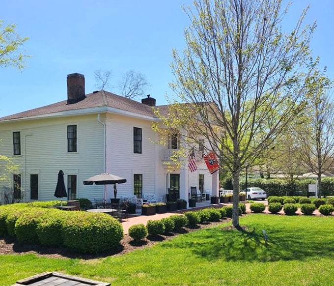 From this angle, Miss Mary Bobo's looks less like a restaurant and more like the Southern home you wish had invited you for Sunday dinner.