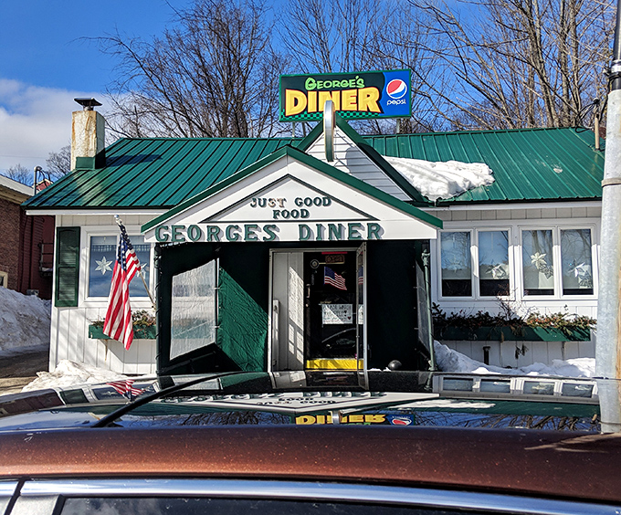 Winter transforms George's into a snow-framed haven of warmth. When the mercury drops, there's no better beacon than that green roof and welcoming door.