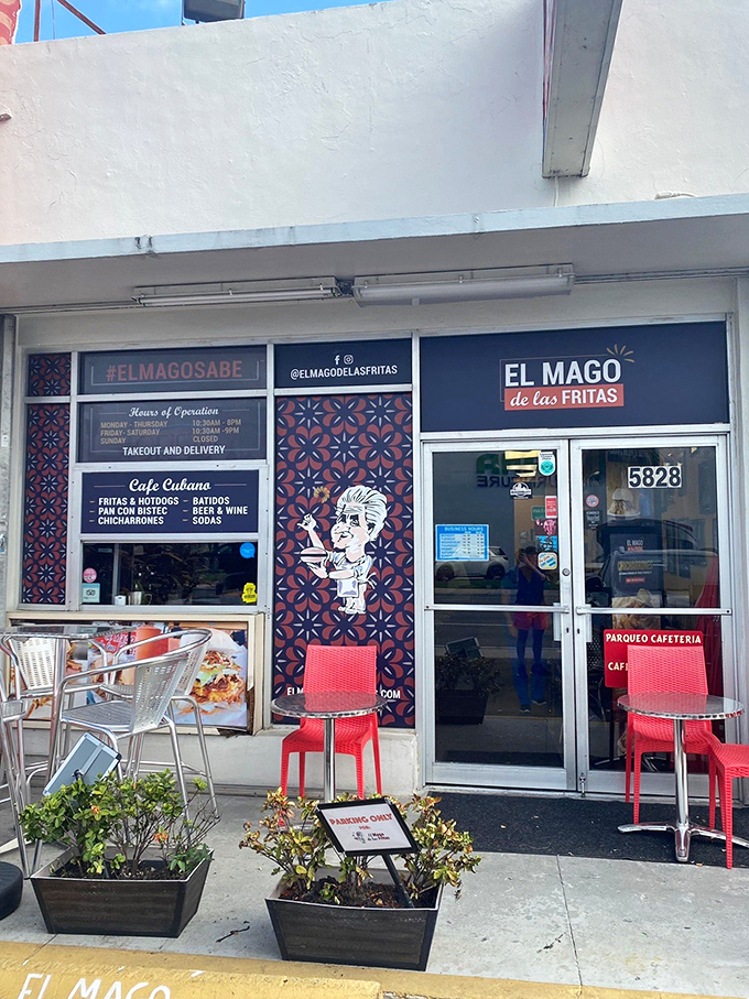 Those red chairs outside aren't just seating&mdash;they're Miami's version of front-row tickets to the sidewalk parade of Little Havana life.