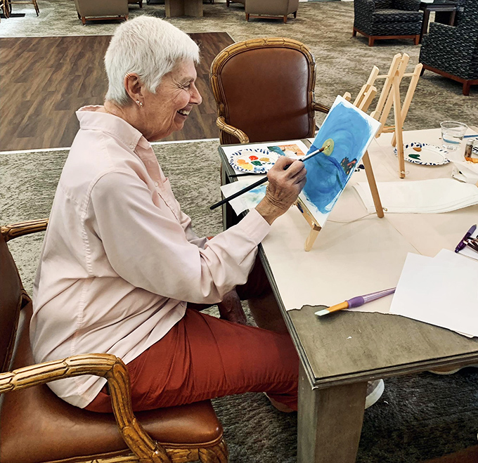 Discovering hidden artistic talents is one of retirement's greatest gifts. This resident's brushstrokes create both masterpieces and memories.