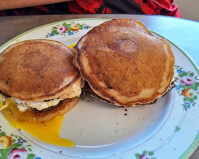 The pancake sandwich&mdash;where maple syrup creates the perfect sweet-savory handshake between breakfast's greatest hits.