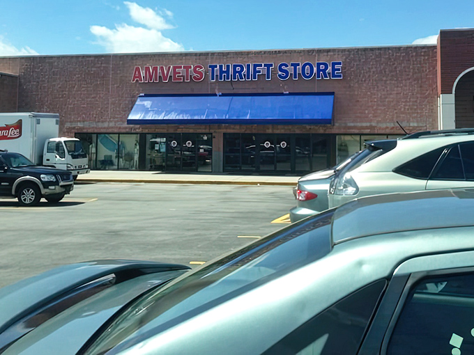 The exterior view from the parking lot&mdash;your car will thank you for the extra trunk space. Many enter with empty hands; few leave that way.