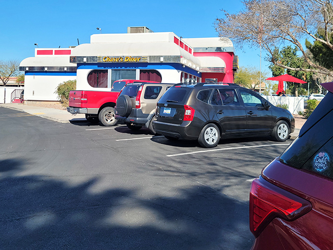 The parking lot&mdash;where hungry patrons arrive as strangers and leave as satisfied members of the Chase's fan club.