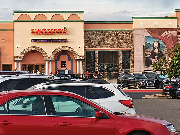 Even from the parking lot, Cinzzetti's stands out with its Mona Lisa mural&mdash;a wink that says, "Yes, we take Italian food seriously."