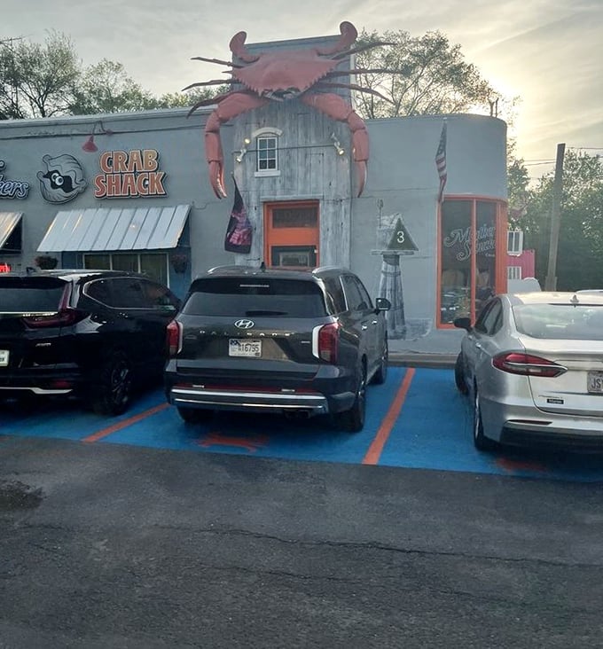 That giant crab climbing the building isn't just eye-catching&mdash;it's the universal signal that says, "Serious seafood happens here."