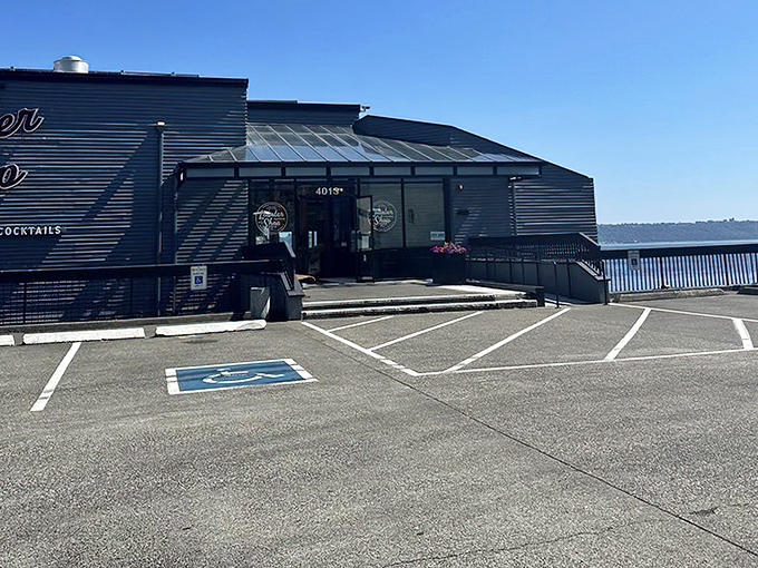 Even the parking lot offers water views&mdash;a preview of the maritime feast that awaits just steps away.