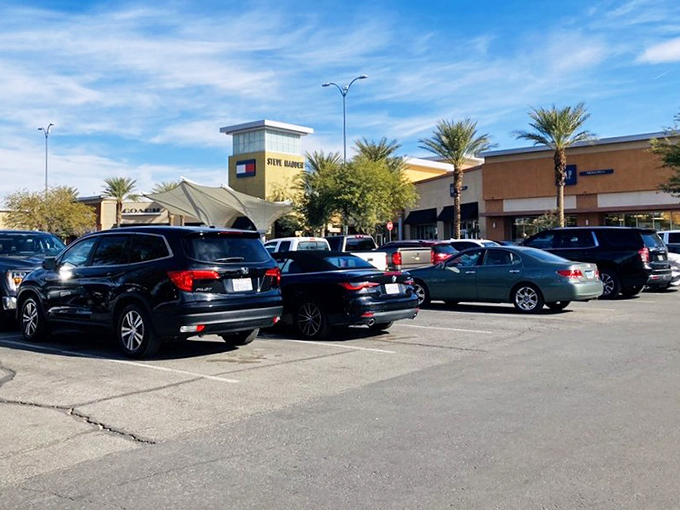 A parking lot filled with cars whose trunks will soon be stuffed with shopping bags &ndash; the modern-day equivalent of conquering heroes returning with spoils.