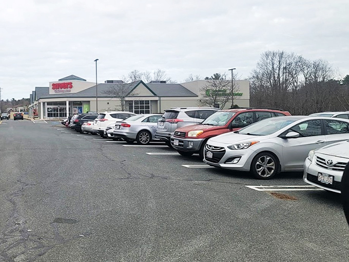A packed parking lot&mdash;the universal sign of a good thrift store. Each car represents someone's quest for that perfect something at the perfect price.