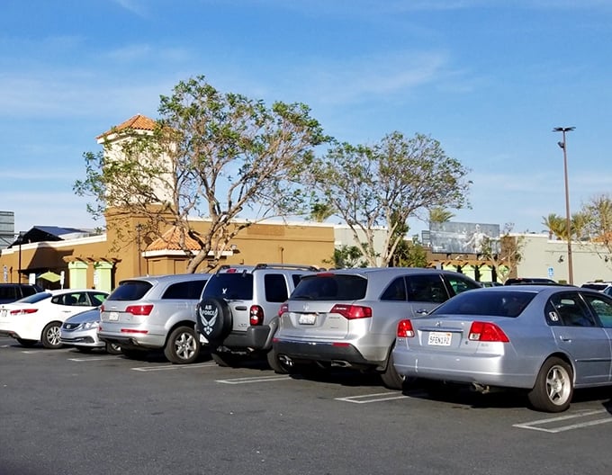 A parking lot filled with cars of fellow treasure-seekers. Each vehicle represents someone else who knows the secret of Lake Elsinore's deals.