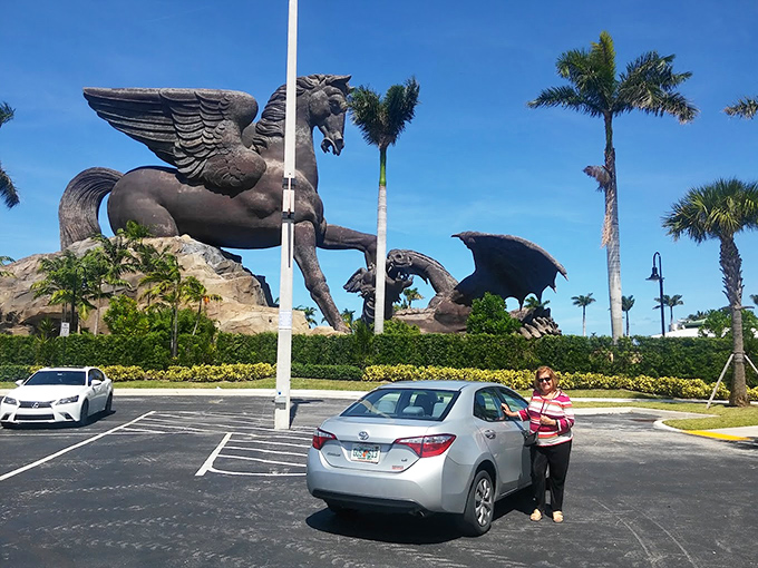 Even from the parking lot, Pegasus commands attention&mdash;proving some Florida attractions are worth skipping the beach for.