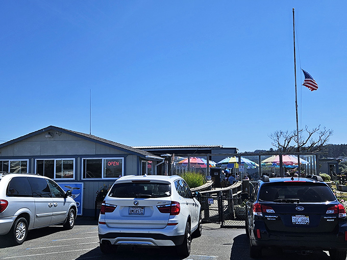 The parking lot might not look like much, but it's the gateway to some of the best seafood on California's North Coast.