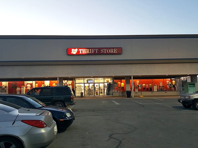 As dusk falls, the Ohio Thrift Store glows like a beacon for bargain hunters. Tomorrow brings new donations and new discoveries.