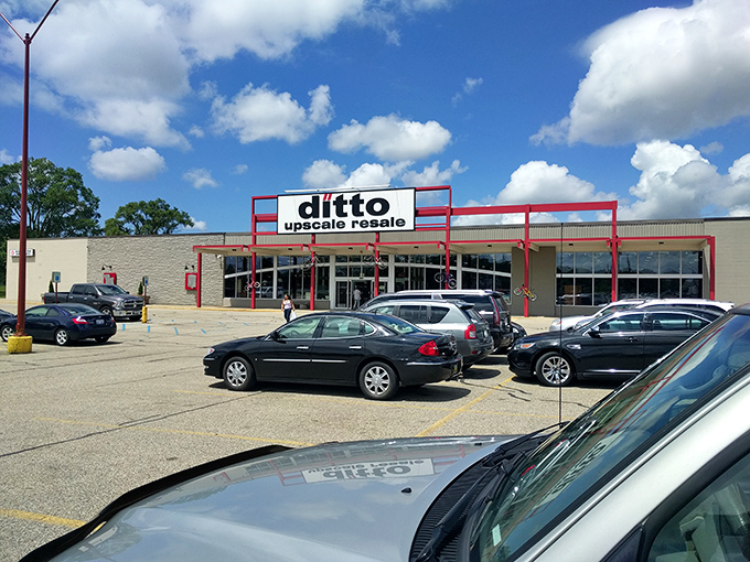 Under Michigan's big sky, Ditto's exterior promises adventures in secondhand shopping that could fill an entire afternoon.