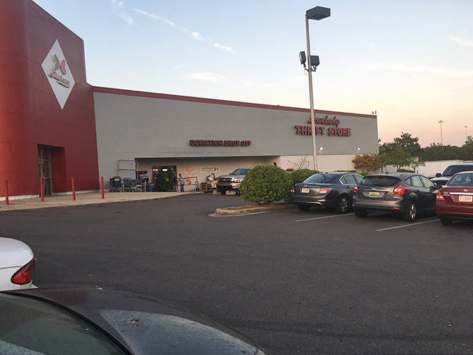 As the Alabama sun sets, Lovelady Thrift Store stands ready for tomorrow's treasure hunters, its donation drop-off a reminder that the inventory refreshes constantly.