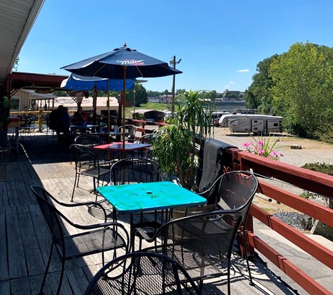 Riverside dining at its most relaxed! The patio offers fresh air, water views, and the perfect setting to digest both your meal and the day's fishing stories.