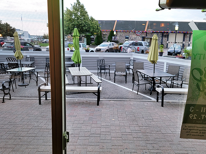 The patio awaits with the promise of fresh air, good food, and the distinct feeling that you've discovered something special in Michigan's north.