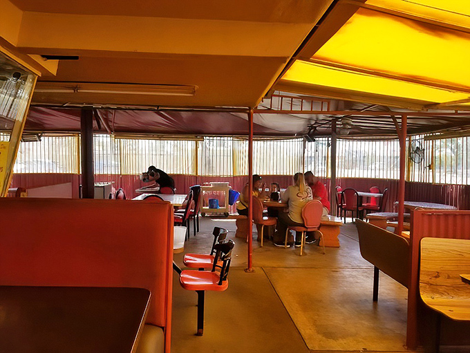 The covered patio seating area provides a comfortable escape from the Bakersfield heat while you dive into authentic Mexican cuisine that warms the soul.