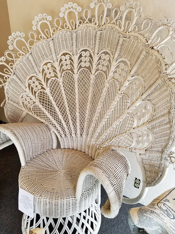 The peacock wicker chair&mdash;where 1970s bohemian dreams meet today's Instagram-worthy statement piece. Worth every penny.