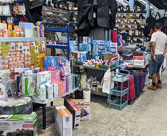 From toiletries to household essentials, this packed stall proves the market is a one-stop shop for practical needs &ndash; convenience with a side of savings.