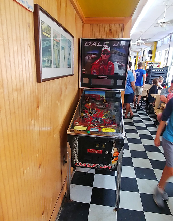 The Dale Jr. pinball machine&mdash;entertainment while you wait for your order. Because sometimes you need to work up an appetite for that jumbo cheeseburger.