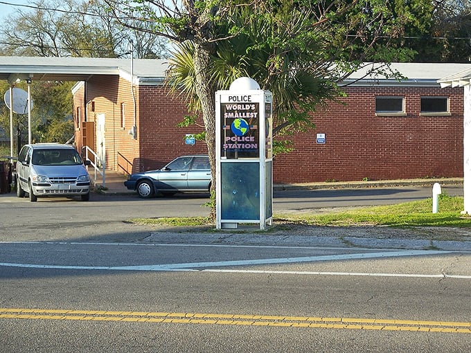 The World's Smallest Police Station stands as proof that Carrabelle's crime rate is so low, they only needed a phone booth to handle law enforcement needs.