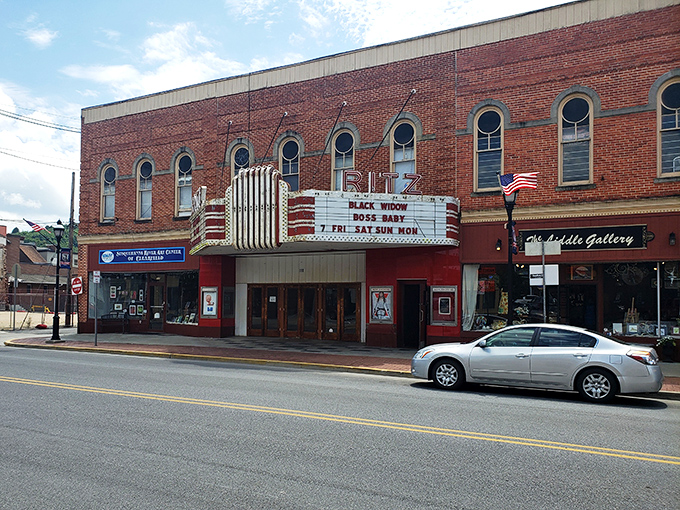 The Ritz Theater's vintage marquee promises entertainment without the shocking ticket prices that make modern moviegoing feel like highway robbery.