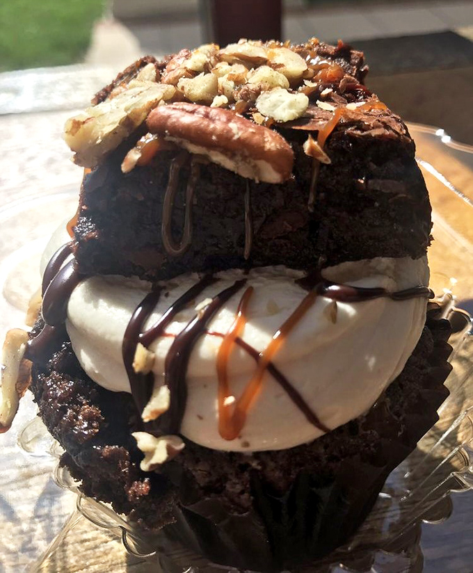 This Salted Caramel Brownie Cupcake balances sweet and salty better than most of us balance our checkbooks.