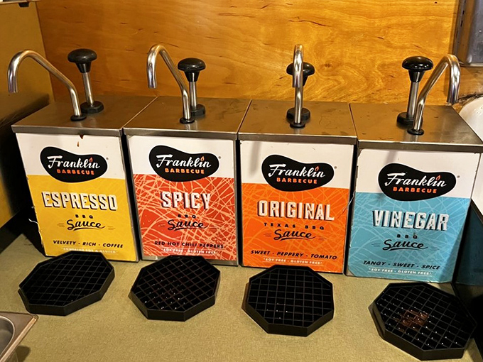 The sauce bar offers options, but like training wheels on a bike, the best barbecue doesn't really need them. Still, they're there if you want.