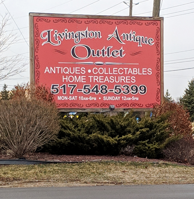 The roadside sign promises exactly what awaits inside: a carefully curated collection of "home treasures" that big box stores simply can't replicate.
