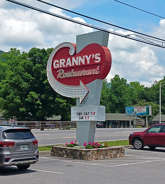 The roadside sign stands as a beacon of hope for hungry travelers—a North Carolina landmark that promises salvation from fast food mediocrity.
